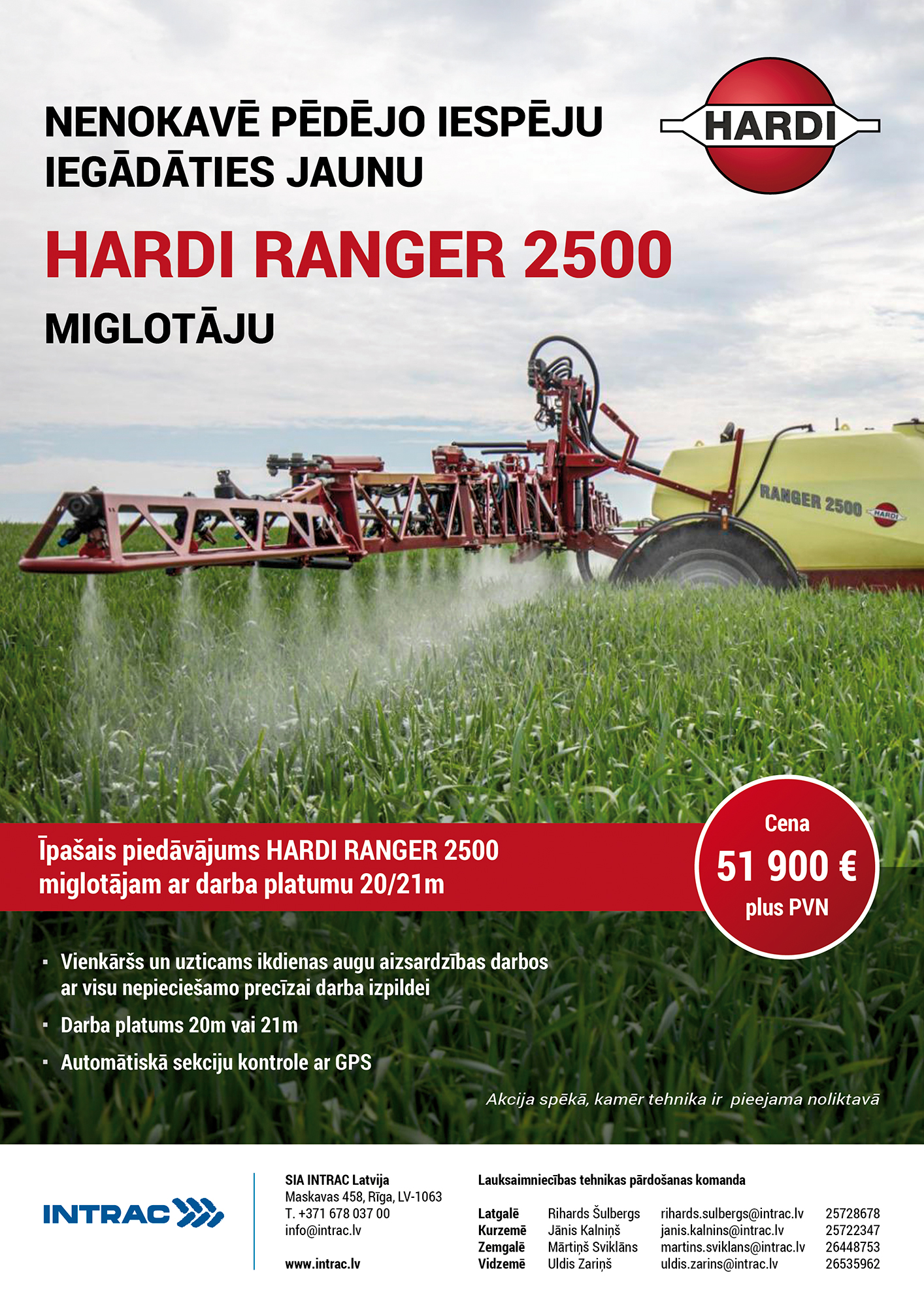Hardi Ranger 2500 miglotājs - INTRAC LATVIJA SIA
